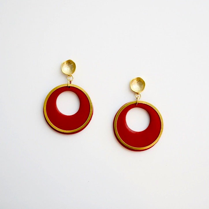 Red clay earrings store